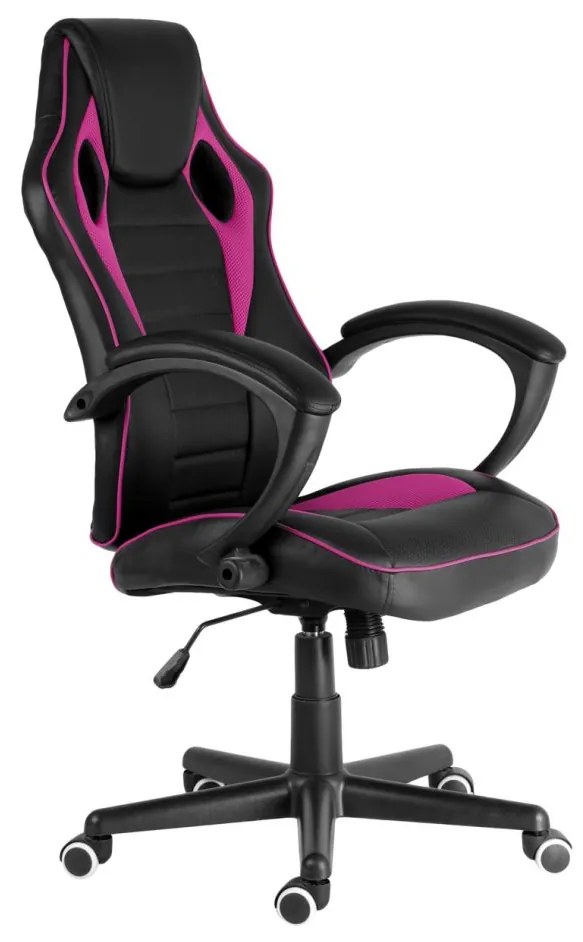 Herní židle NEOSEAT NS-015 TEX černo-růžová