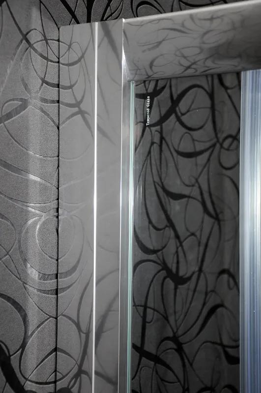 ARTTEC Sprchový kout čtvrtkruhový BRILIANT 90 x 90 x 208 cm čiré sklo s vaničkou z litého mramoru POLARIS a panelem