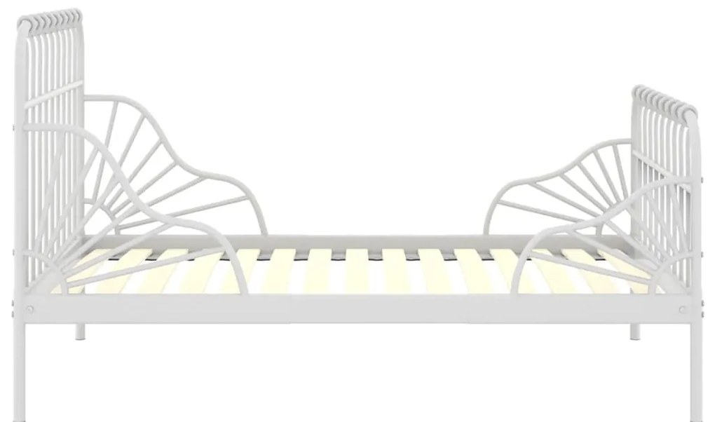 vidaXL Marketos Prodloužitelný rám postele bílý kov 80 x 130/200 cm