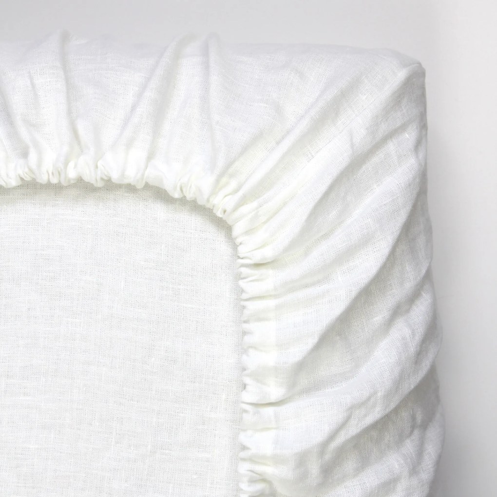 TULULUM Bílé lněné prostěradlo COMFORT SNOW Rozměr prostěradla: 200 x 220 cm