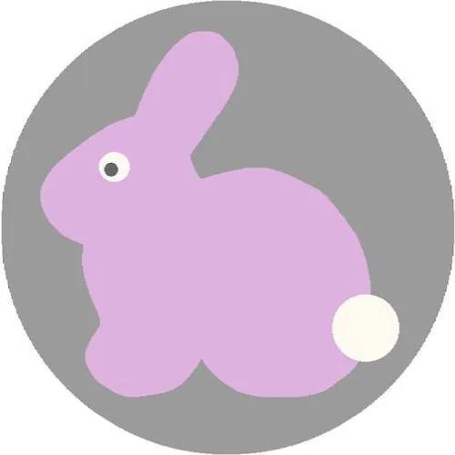 Dětský koberec Rabbit růžový Kulatý průměr 80 cm | BIANO