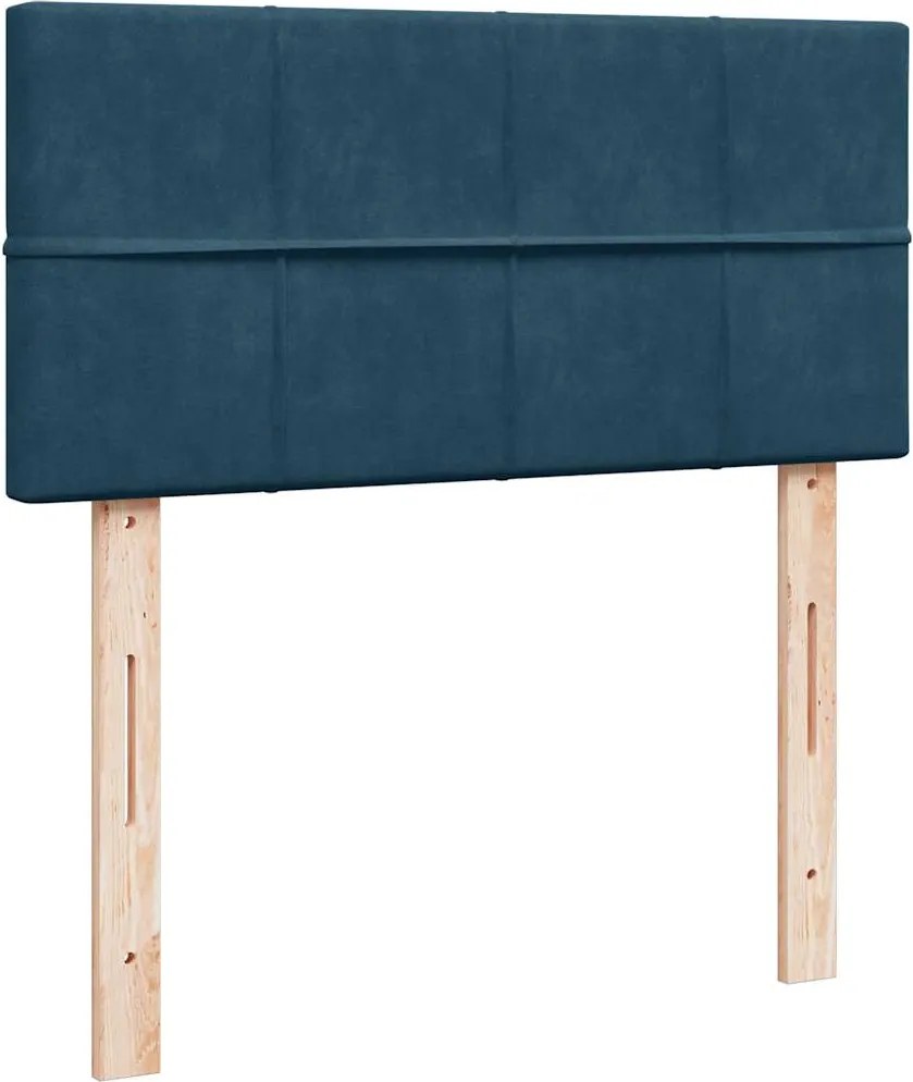 Box spring postel s matrací modrá 90 x 190 cm samet 3287630
