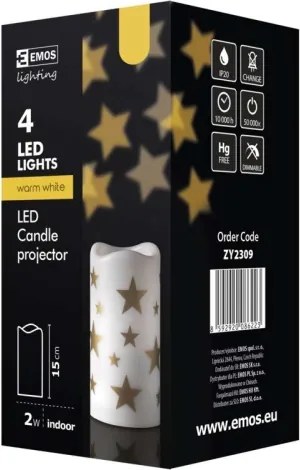 LED vánoční projektor EMOS DCPW03 ZY2309 hvězdičky vnitřní použití 3xAAA nebo USB