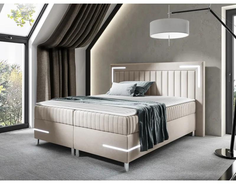Kontinentální postel Suhak 3 LED, Rozměr postele: 200x200, Barva:: Velutto 15