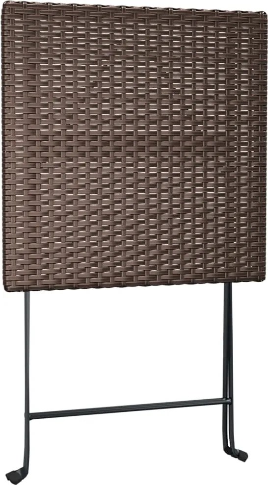 3dílný skládací bistro set hnědý polyratan 319990