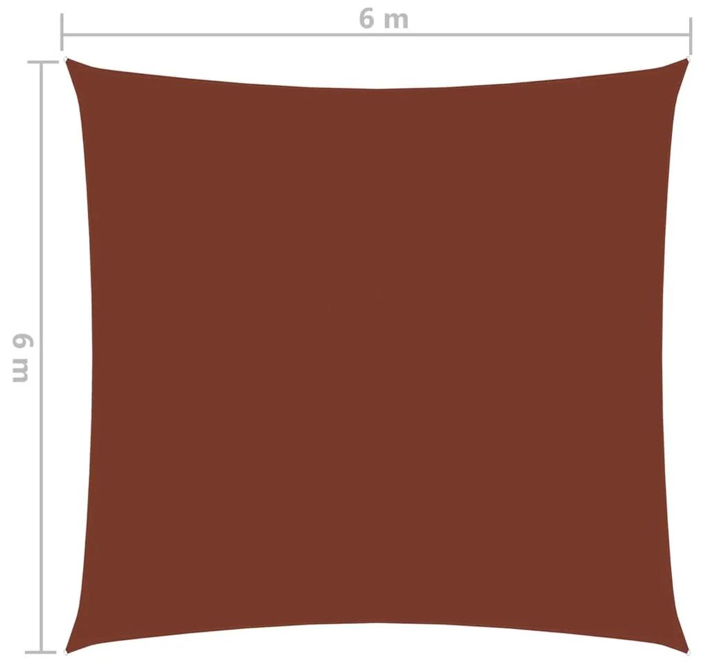 Stínící plachta oxfordská látka čtvercová 6 x 6 m cihlová
