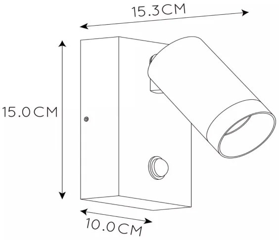 Lucide 09831/01/30 - Venkovní svítidlo se senzorem TAYLOR 1xGU10/50W/230V IP54
