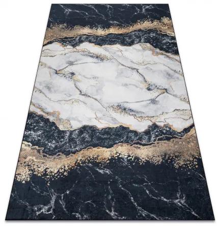 Dywany Luszczow Kusový koberec ANDRE pratelný 1124 Mramor protiskluz, černo Rozměr koberce: 120 x 170 cm