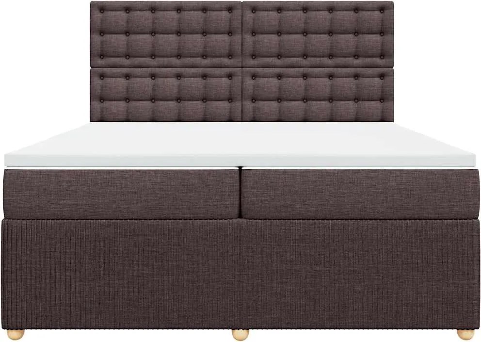 Box spring postel s matrací tmavě hnědá 200x200 cm textil 3292180