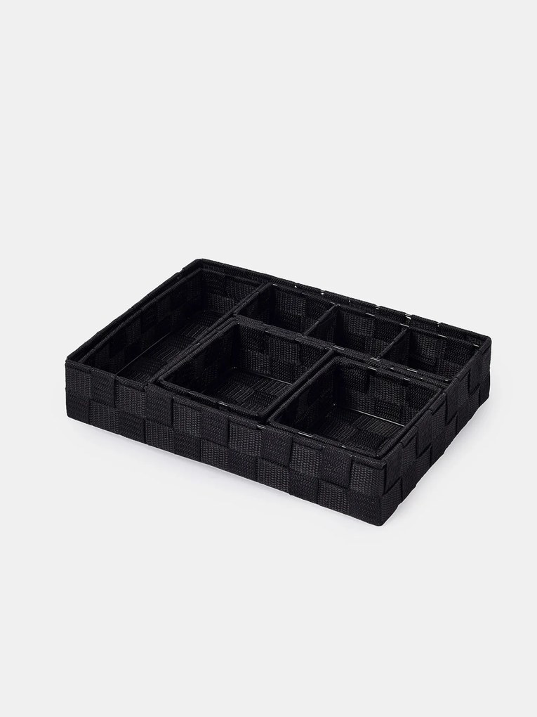 Sinsay - Sada organizérů s pleteným vzorem 6 pack - černá