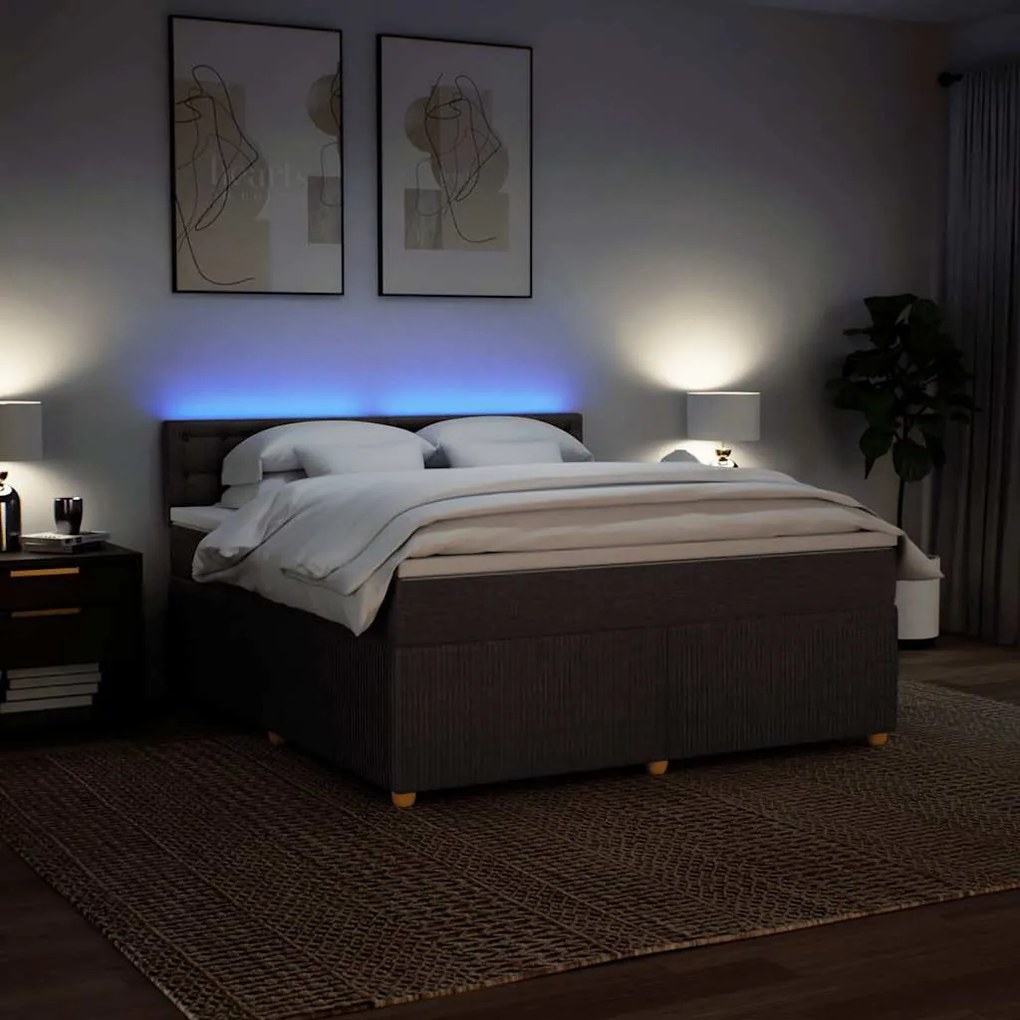 Box spring postel s matrací tmavě hnědá 180x200 cm textil 3289852