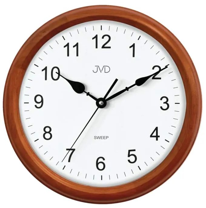 JVD Dřevěné netickající tiché nástěnné hodiny JVD NS8052/41 SKLAD STAŃKOV