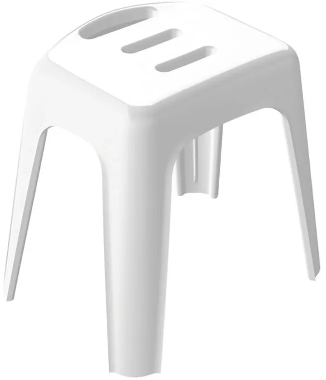 Spirella Sedátko do sprchy HOCKER, bílá, 47 cm