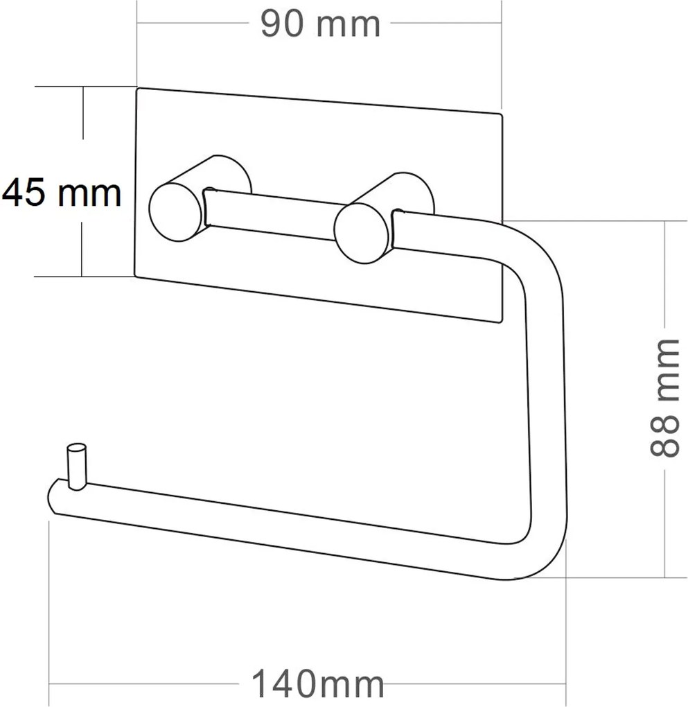 Sapho, Samolepící držák toaletního papíru, černý matný, 33211