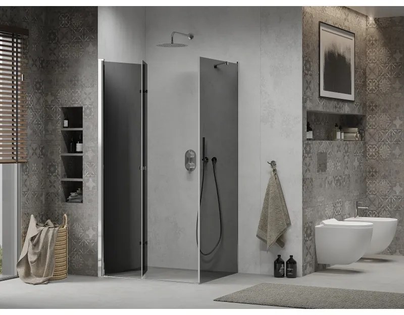Mexen Lima skládací sprchový kout 90 x 120 cm, Grafitově černá, Chromovaná - 856-090-120-01-40