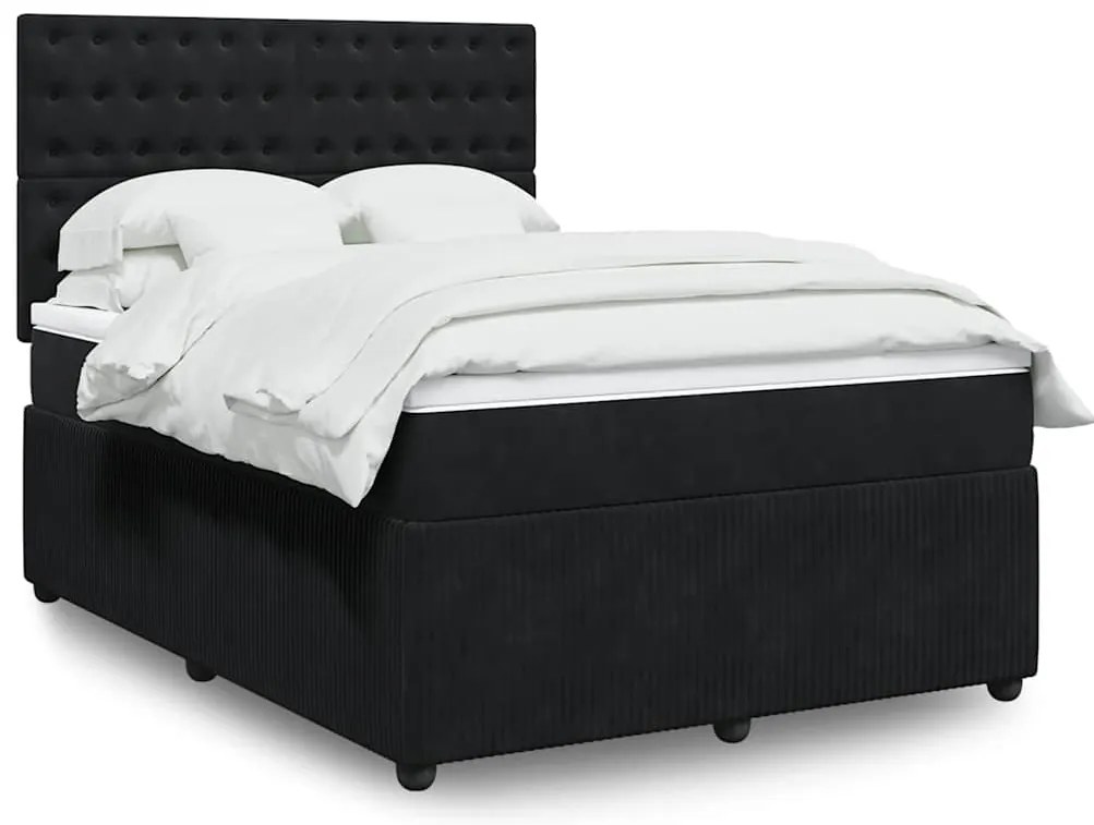Box spring postel s matrací černá 140 x 190 cm samet 3292348