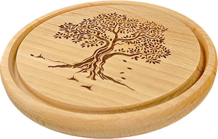AMADEA Dřevěné servírovací prkénko - podnos strom, masivní dřevo, 20 cm