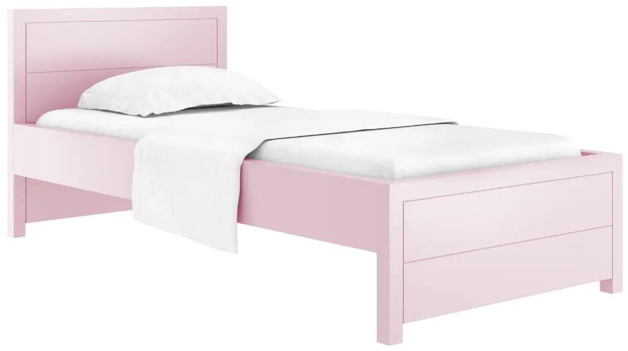 BAMI Dřevěná jednolůžková postel SIMONE 90x200 cm do dětského pokoje Zvolte barvu: Bílá