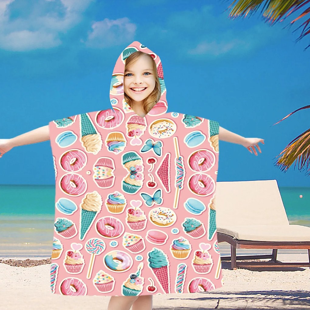 Dětské pončo SWEETIE růžové 60x120 cm