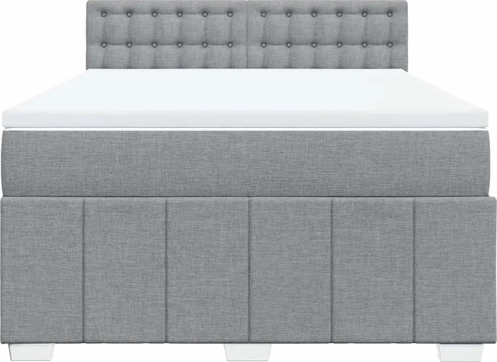 Box spring postel s matrací světle šedá 140 x 200 cm textil 3287105