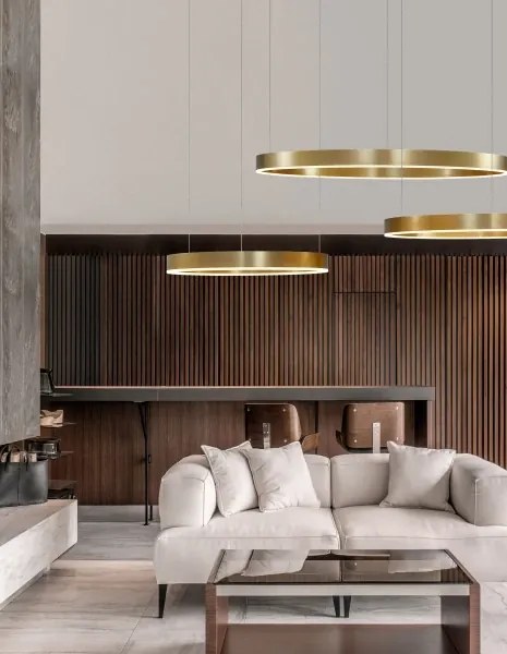 LED lustr Motif 100 zlaté stmívatelné