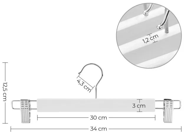 Věšáky na oblečení CRW009W01 8 ks
