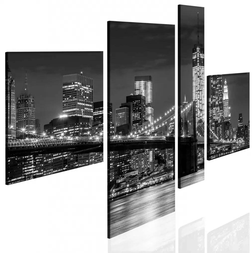 Čtyřdílný obraz Brooklyn Bridge Velikost (šířka x výška): 140x100 cm
