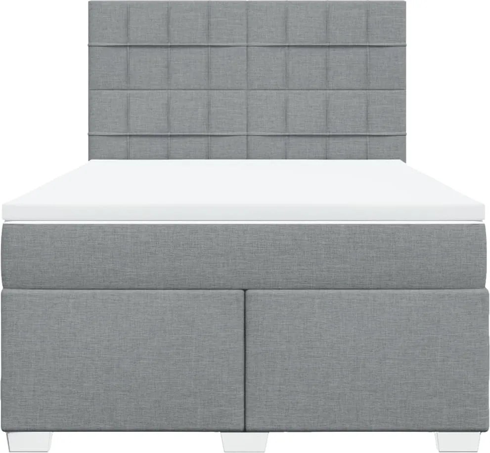 Box spring postel s matrací světle šedá 140 x 200 cm textil 3290511