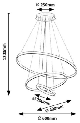 Rabalux 72349 - LED Stmívatelný lustr na lanku BELIZA LED/90W/230V 3000-6500K+DO