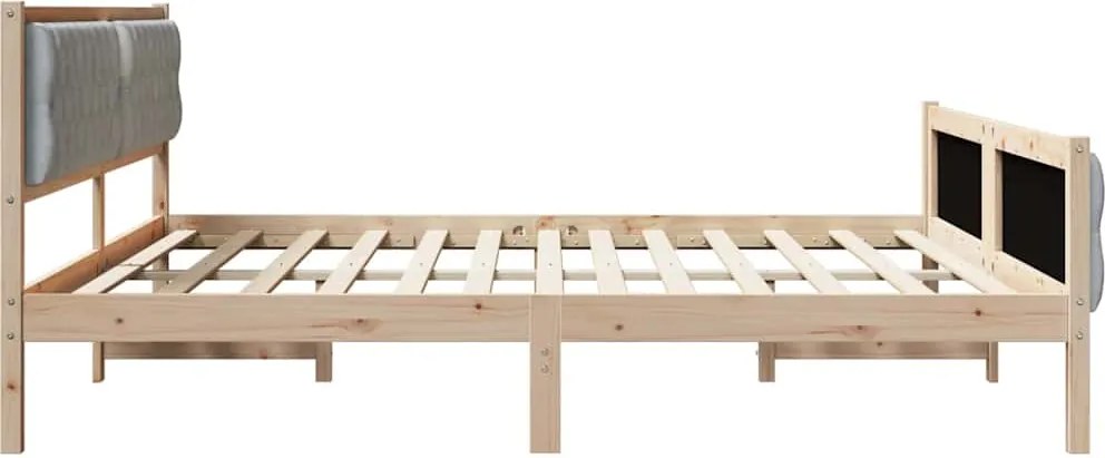 Rám postele Světle šedá 200 x 200 cm Masivní borové dřevo 3394268