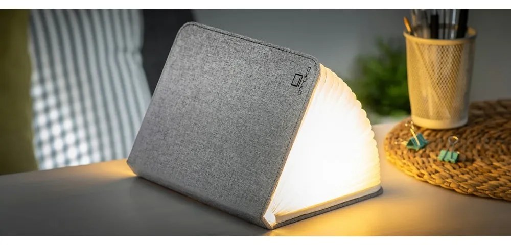 Šedá světelná dekorace na USB Booklight – Gingko