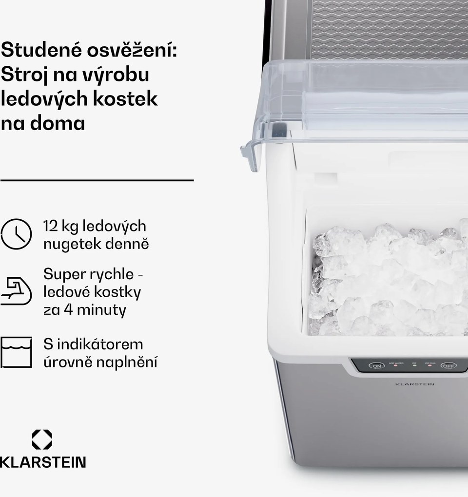 Klarstein Wallberg Nugget Ice Maker, výrobník kostek ledu