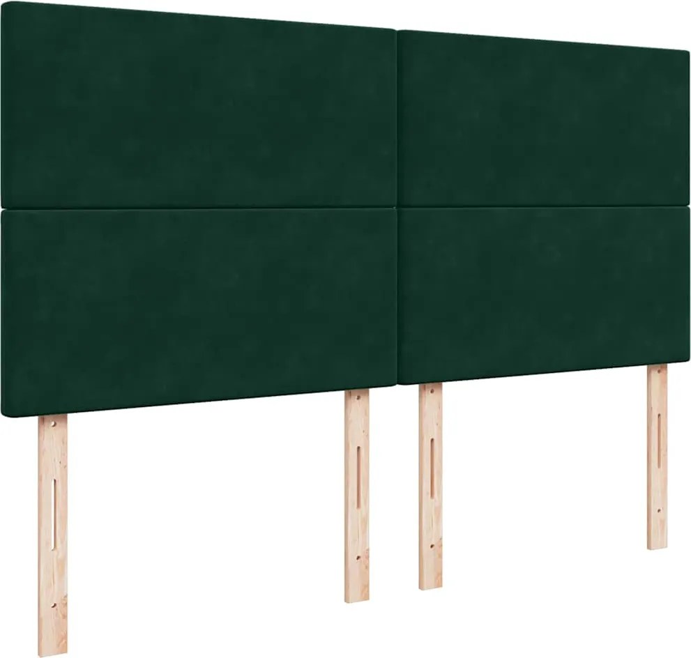 Box spring postel s matrací tmavě zelená 200x200 cm samet 3293299