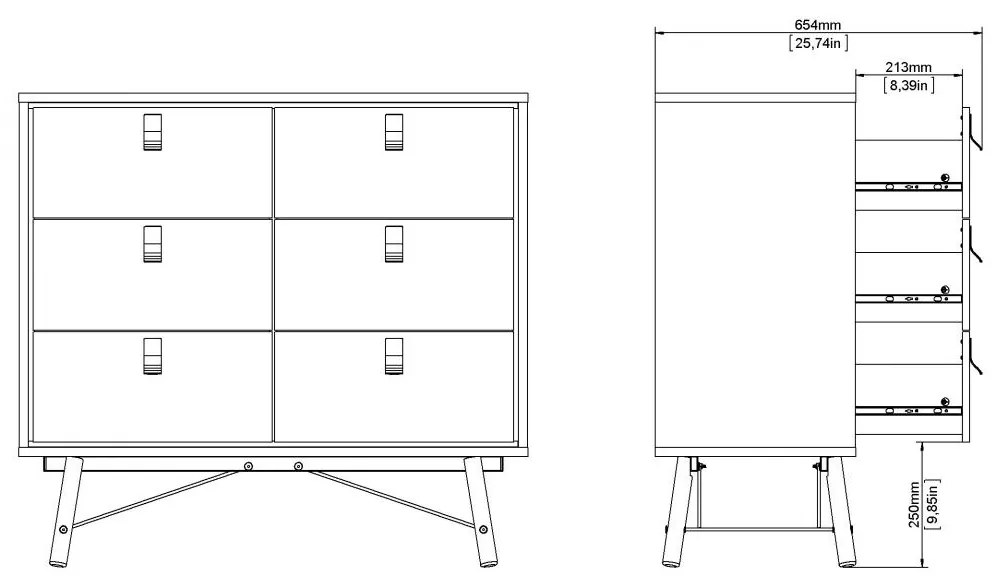 Tvilum Komoda Rain 6s malá jackson hickory