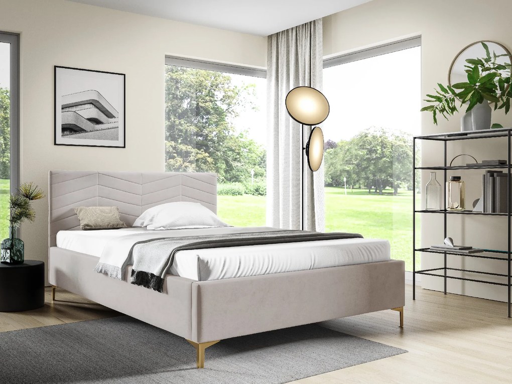 Eka Čalouněná postel ANNA+ 180x200 cm Barva látky Trinity: Zelená (Trinity 2327), Úložný prostor: Bez úložného prostoru