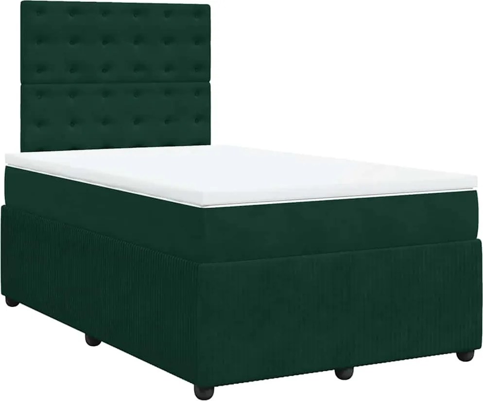 Box spring postel s matrací tmavě zelená 120 x 200 cm samet 3294625