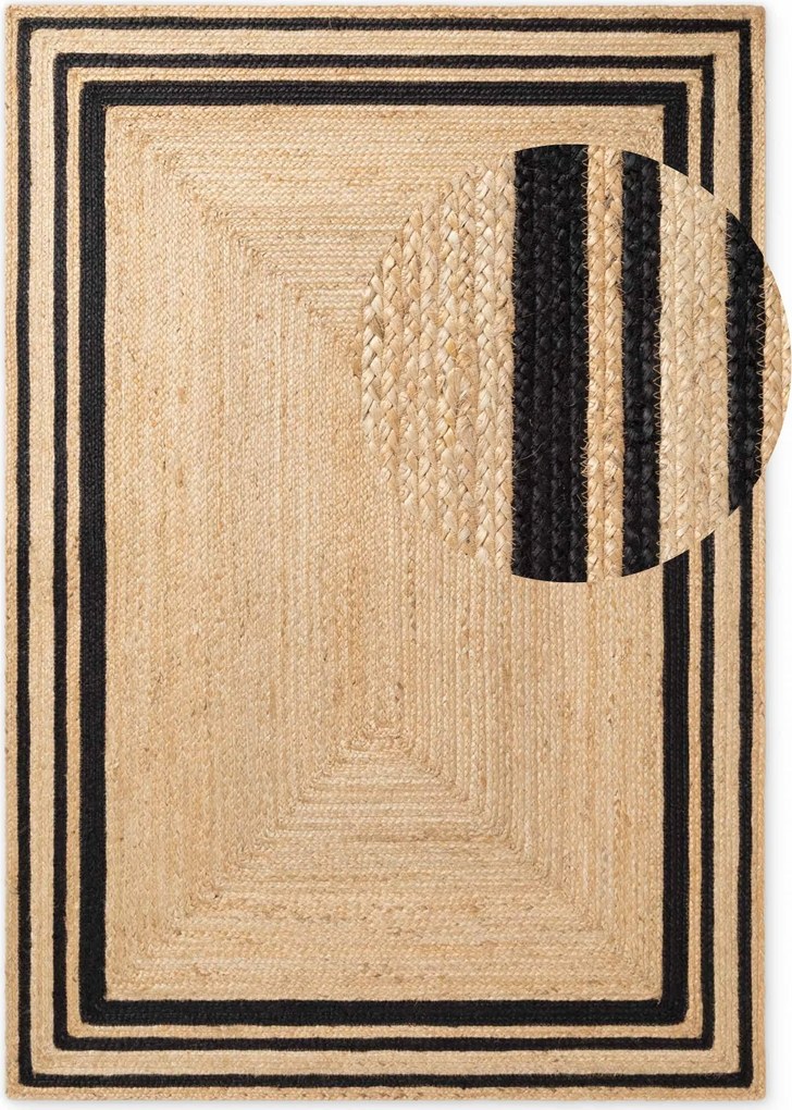 Hanse Home, Kusový koberec Looma 106302 Natural Gold Black, 120x170, béžová, chodba / předsíň