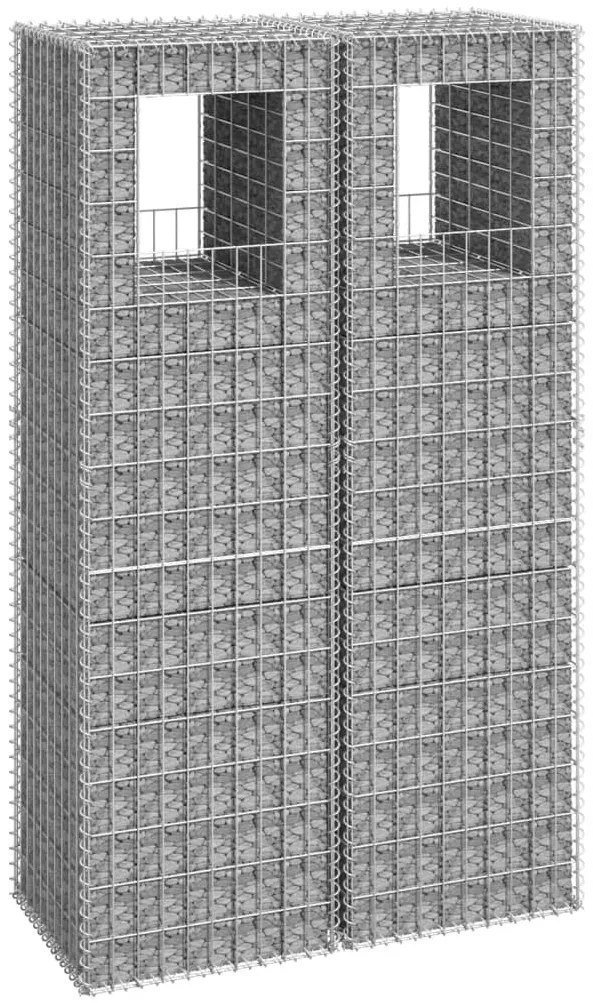 Gabionové sloupky 2 ks 50 x 50 x 180 cm železo