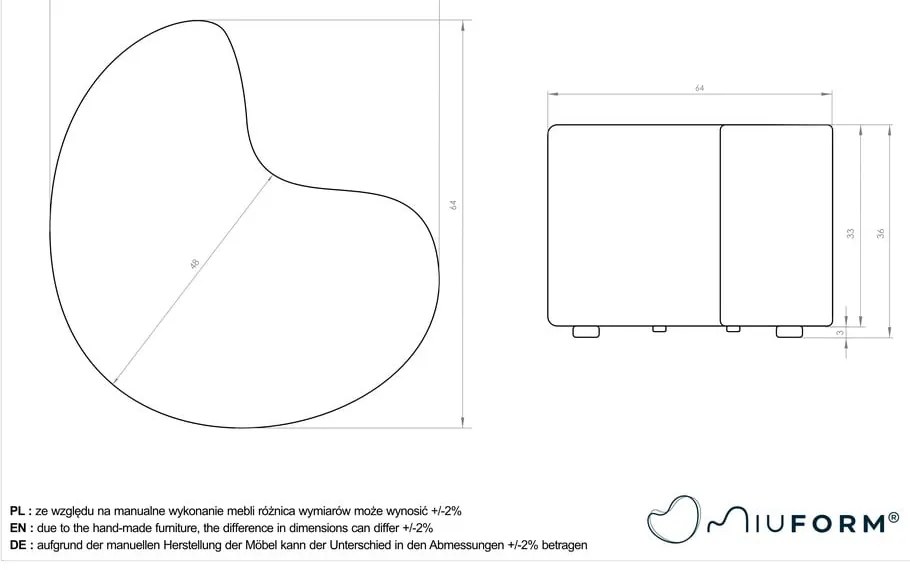 Béžový taburet z textilie bouclé Miuf – Miuform