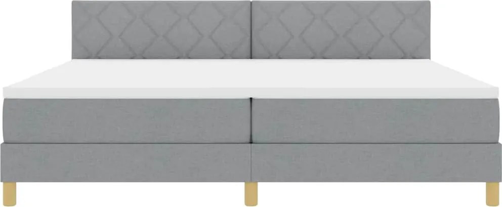 Postel s boxspringem s čelo Světle šedá 200 x 200 cm textil 3339021