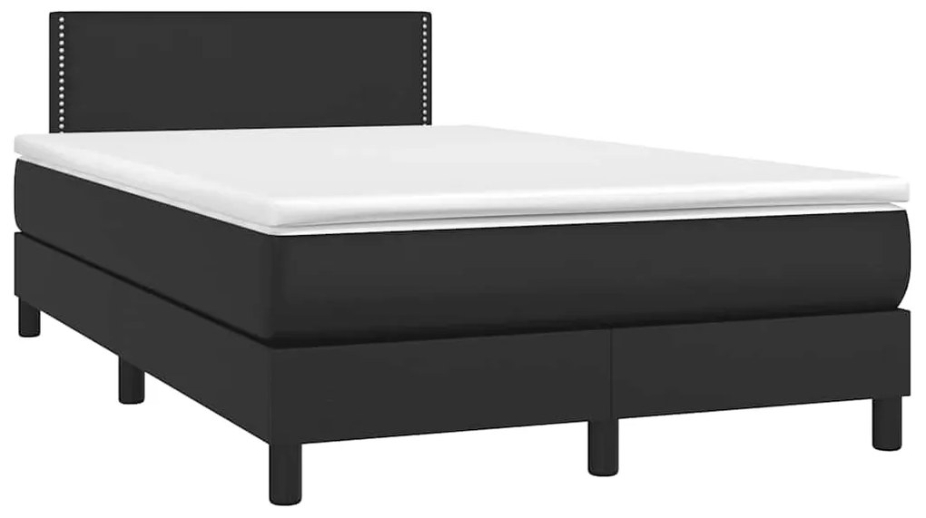 Box spring postel s matrací a LED černá 120 x 190 cm umělá kůže 3270129