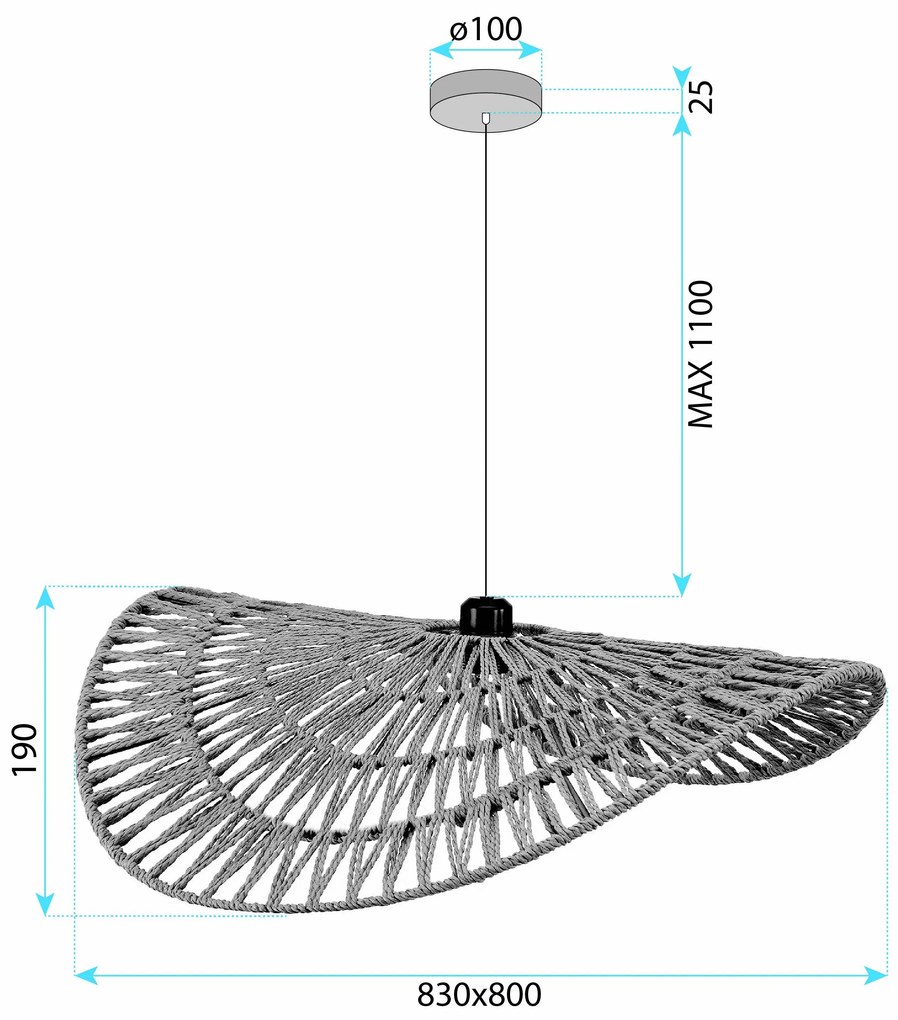 Toolight Toolight, závěsné stropní svítidlo 80cm, 1xE27, APP1740-1C, černá-hnědá, OSW-06063
