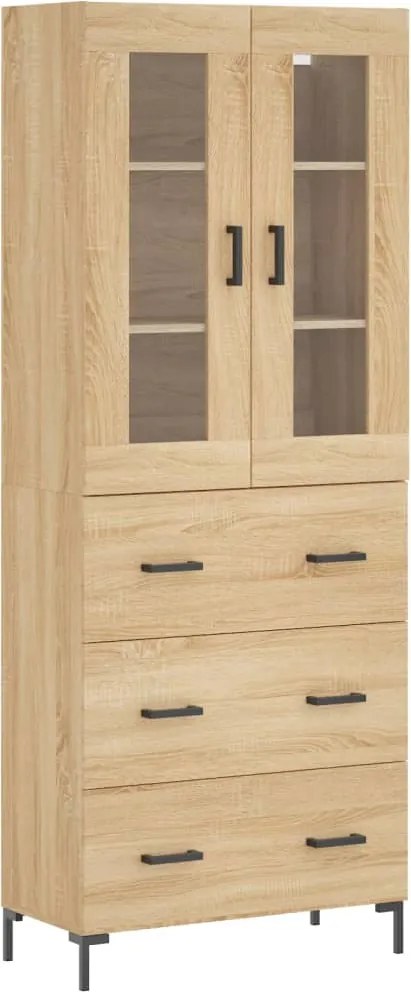 Skříň highboard dub sonoma 69,5 x 34 x 180 cm kompozitní dřevo 3198404