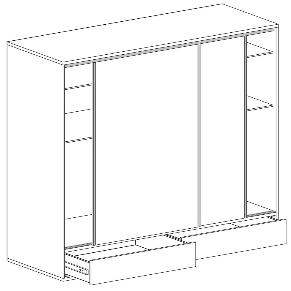 Mediolan - šatní skříň M19 - natural hikora