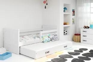 b2b1 BMS-group Dětská postel s přistýlkou RICO 2 90x200 cm, bílá/bílá Pěnová matrace