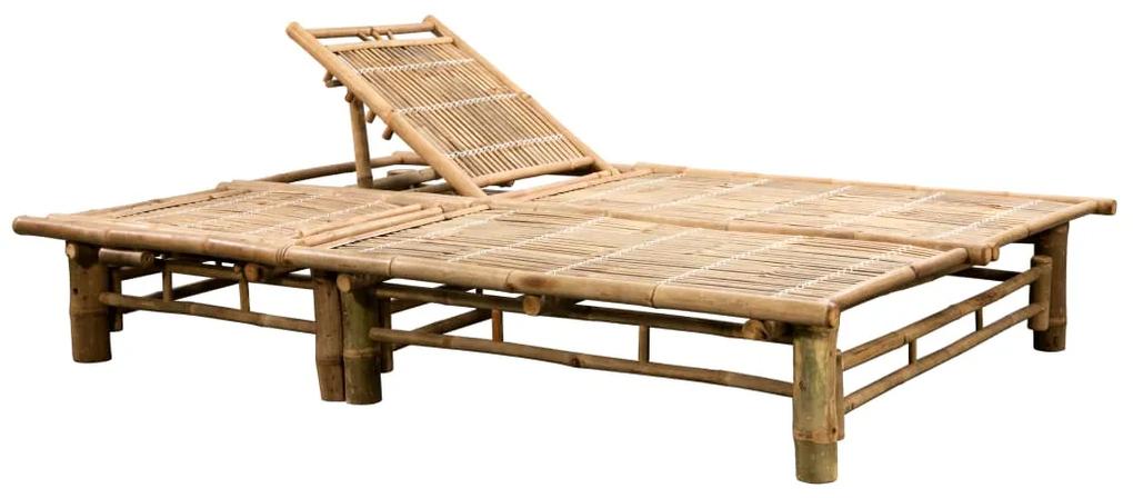 Zahradní lehátko pro dva s poduškami bambus,  3063958