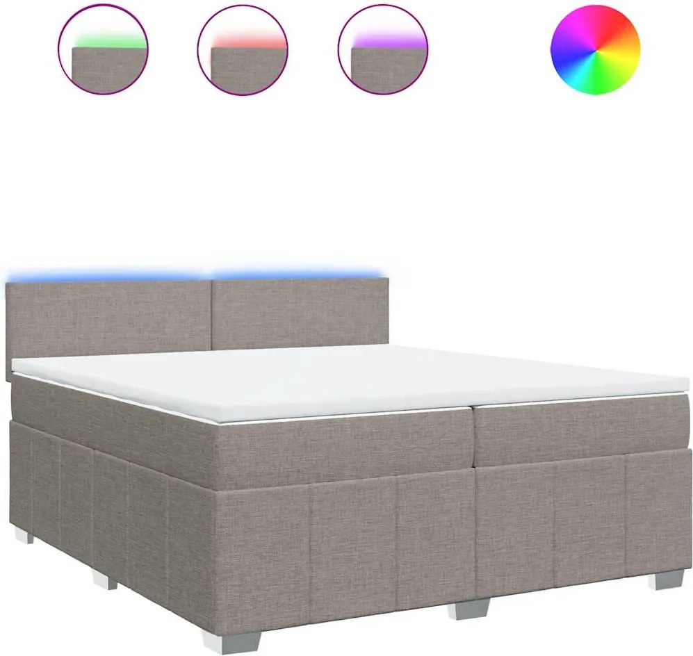 Box spring postel s matrací taupe 200x200 cm textil 3289472