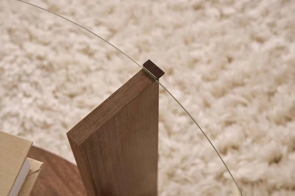 Designový konferenční stolek Eleanora 75 cm vzor ořech