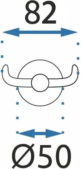 Rea Mist 02, 2-háček na ručníky 332914A, černá matná, REA-06901