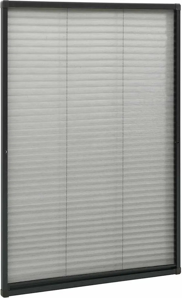 Plisovaná okenní síť proti hmyzu hliník antracitová 80 x 160 cm 148668